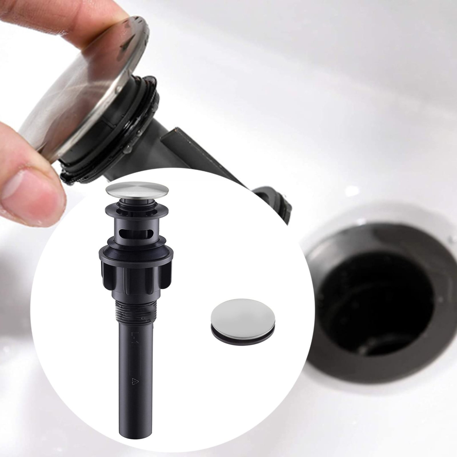 Vestitly Bathroom Drain With Overflow Bathroom Stopper Up Drain ...