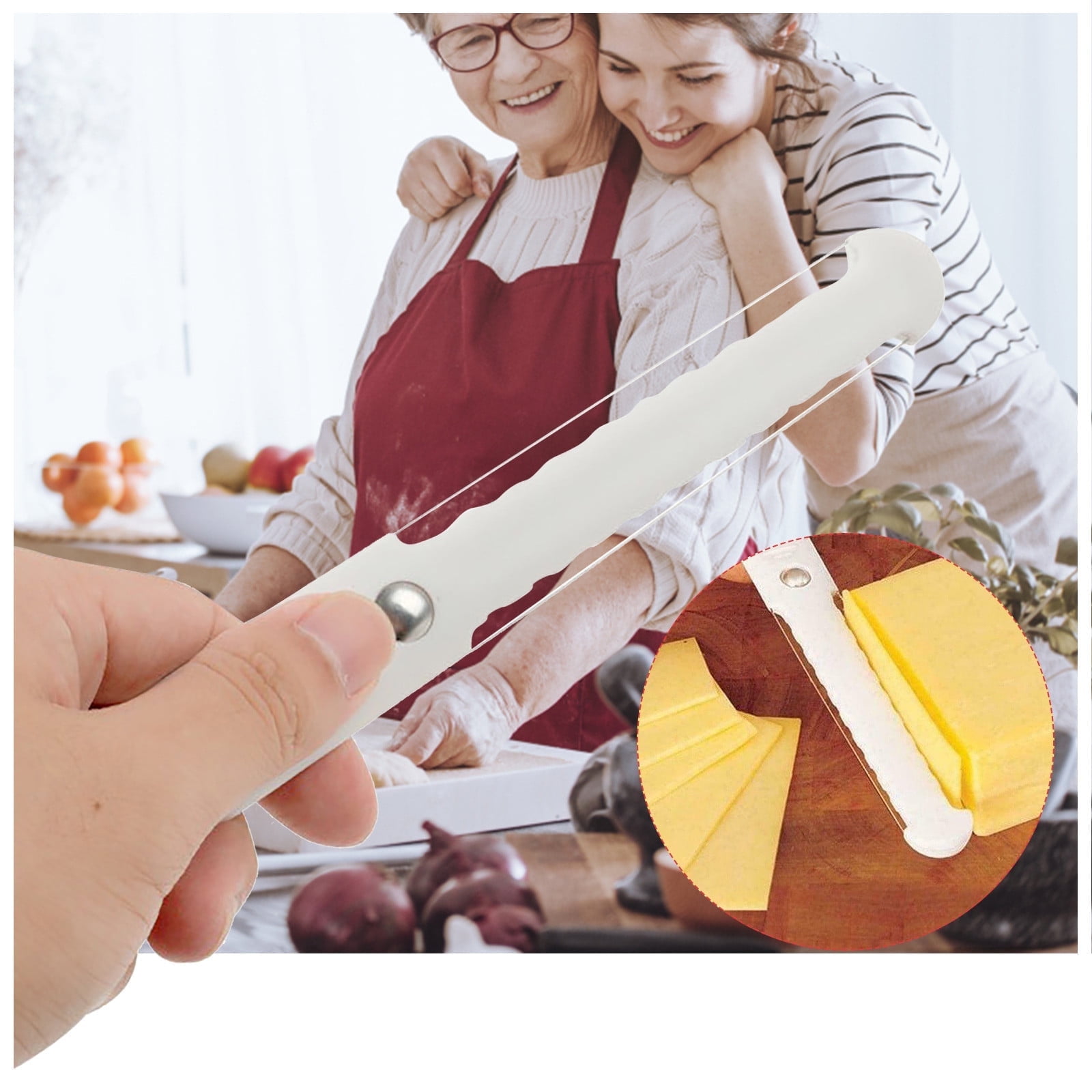 Vestitly Butter Slicer,Double Stainless Steel Wire Cheese Cutter Tool ...
