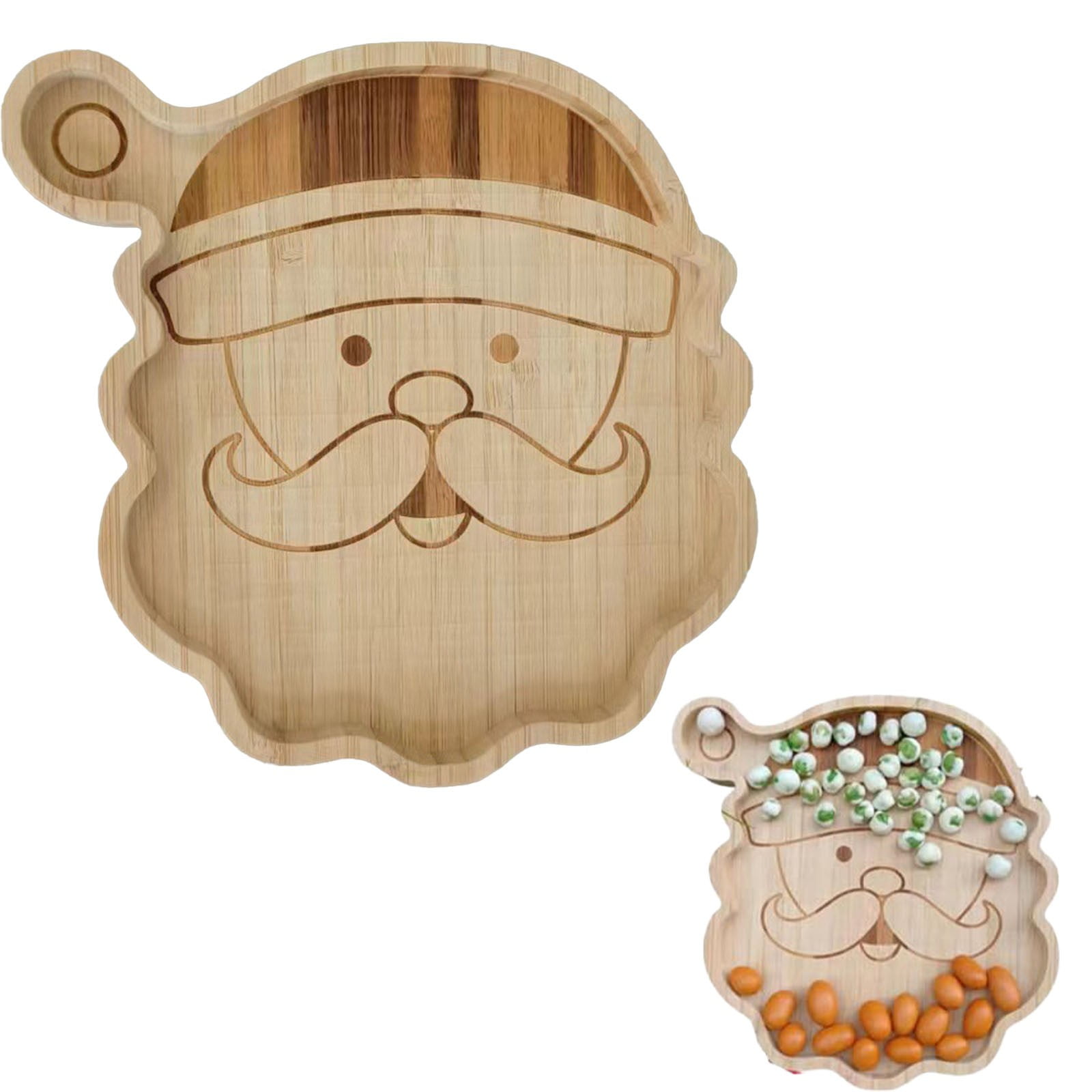 Vestitly Christmas Wooden Serving Trays – Holiday Plates In Santa ...