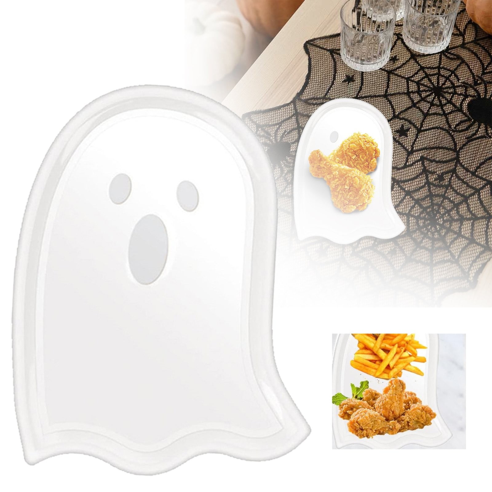 Vestitly Halloween Serving Tray 2024 New Plastic Dessert Pumpkin Bat ...