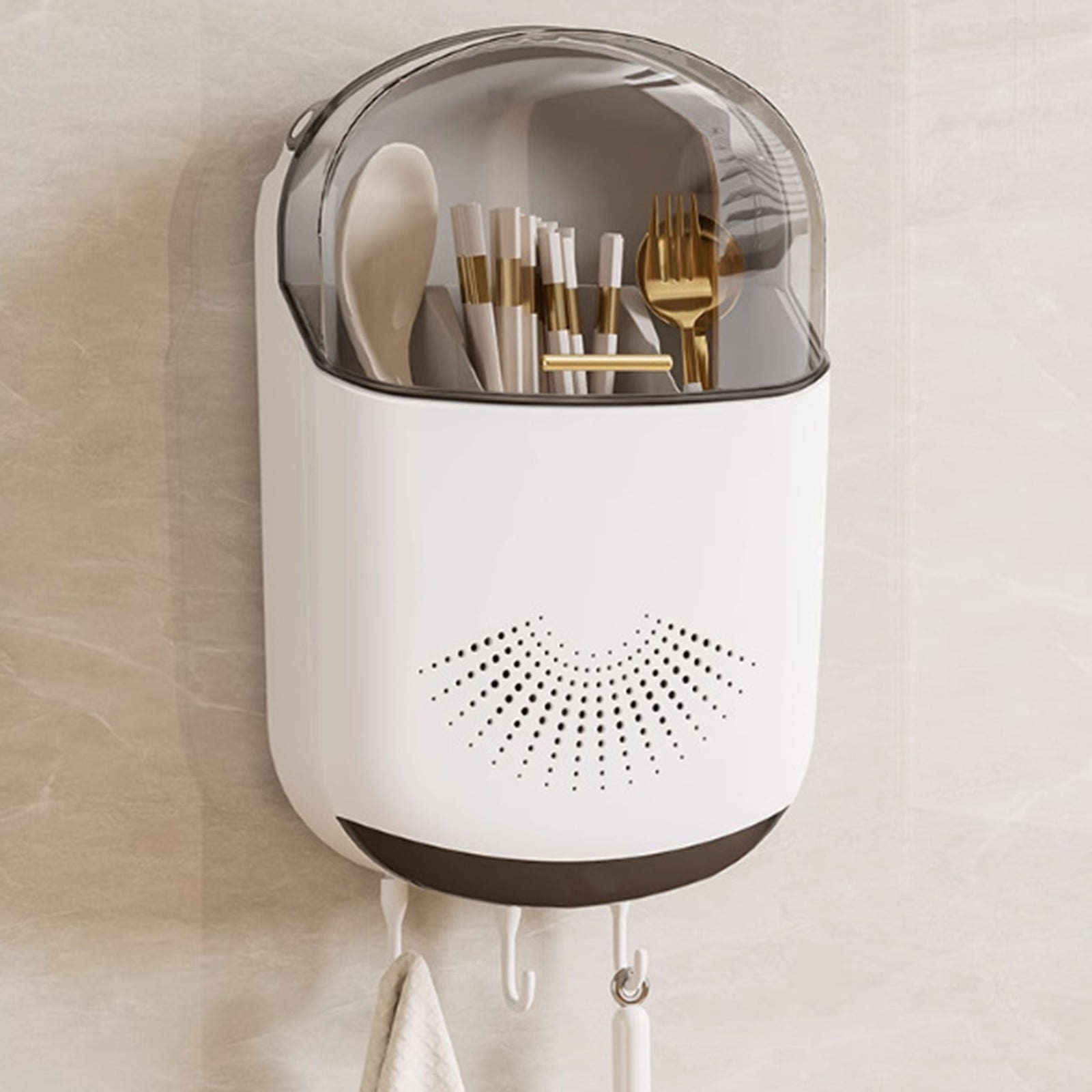 Vestitly Kitchen Cutlery Drainer Wall Mounted Kitchen Utensil Holder ...