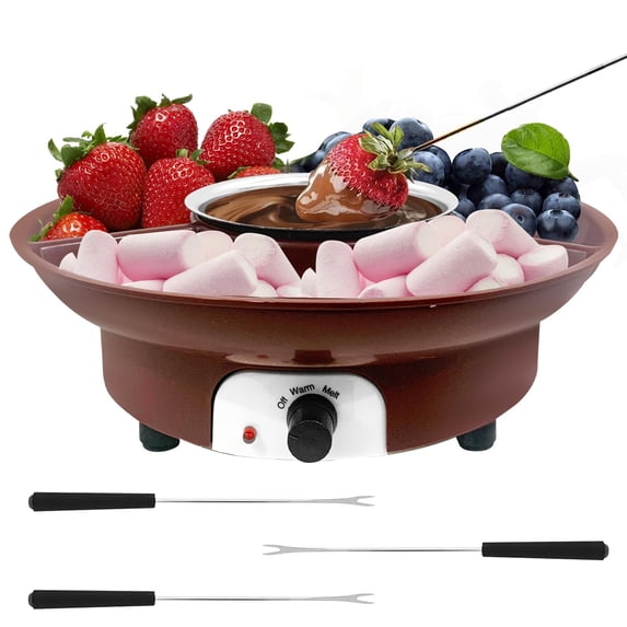 Vestitly Melting Pot Fondue Pot Set For And Cheese With Dipping Forks 9 ...
