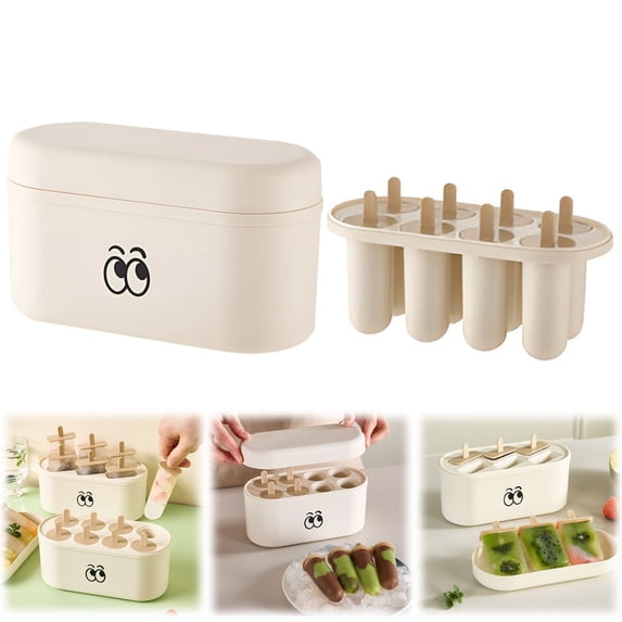 Vestitly Slilcone 6 Pack Cute Ice With Sticks Easy Release Ice Food ...