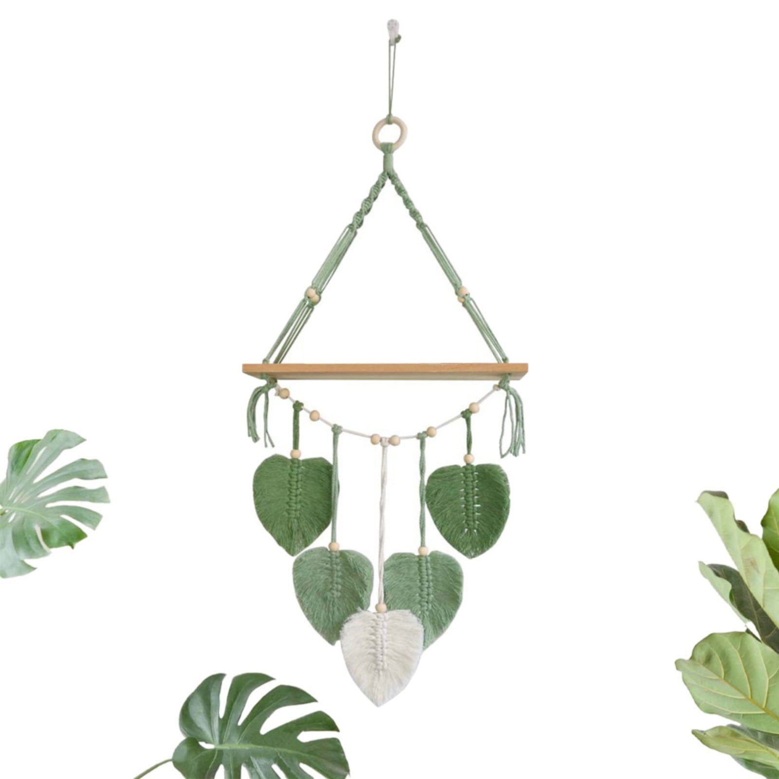 Vestitly Storage Racks And Shelving PlasticLeaves Macrame Wall Hanging ...