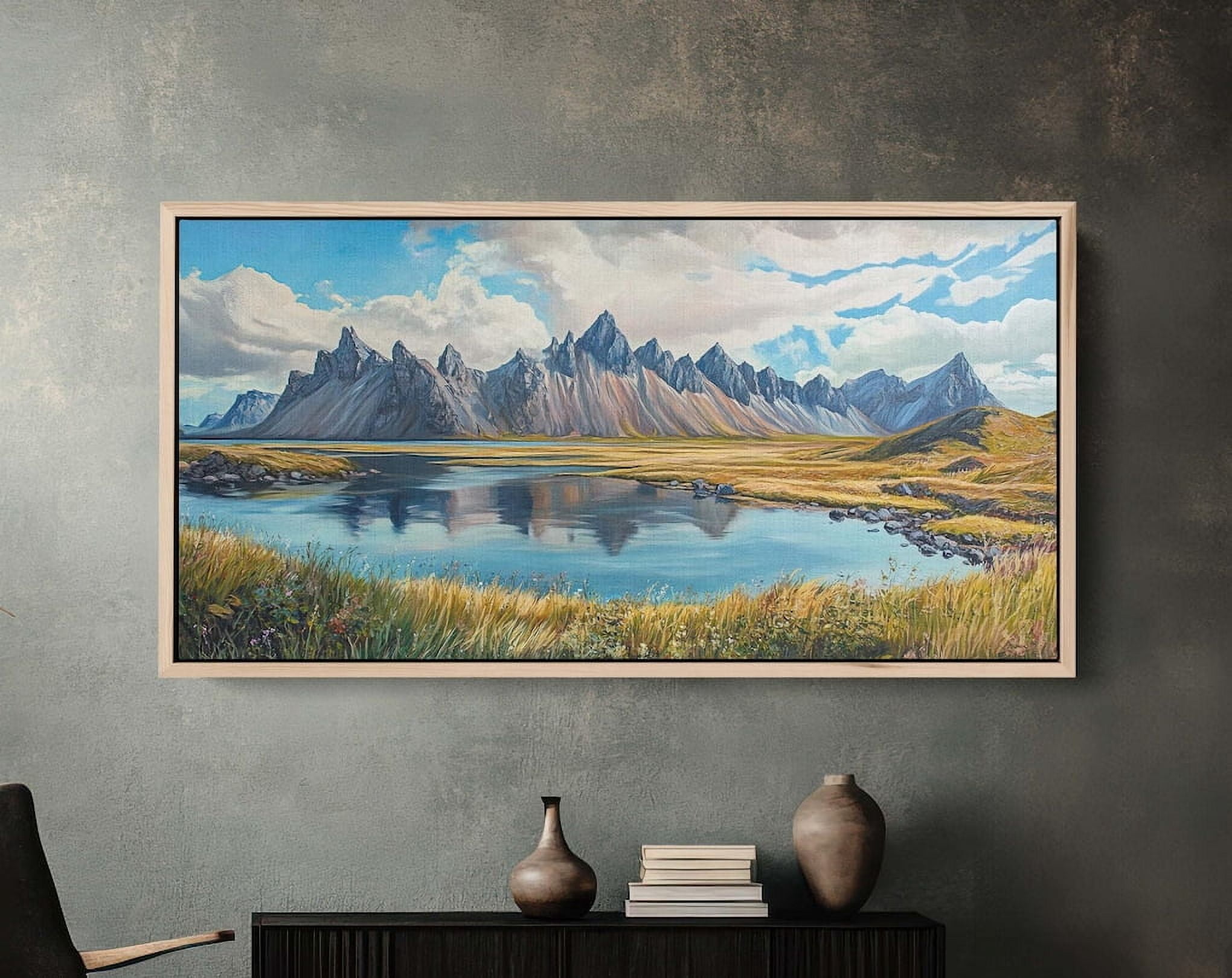 Vestrahorn Painting, Iceland Art, Jökulsárlón Iceland, Iceland Fjord ...