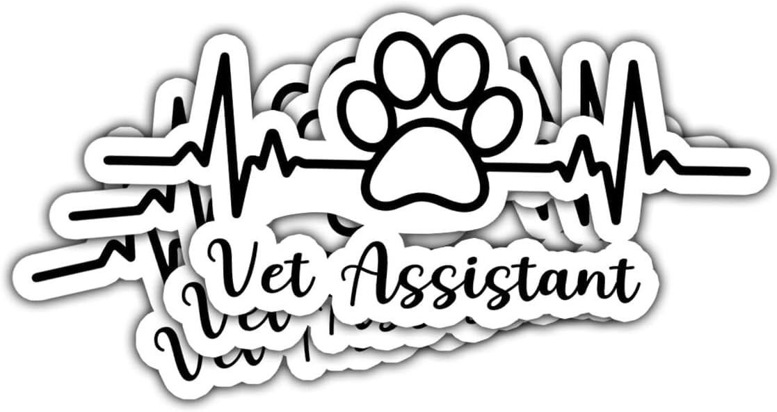 Vet Assistant Sticker, Heart Rate Vet Med Stickers, Veterinary Stickers ...