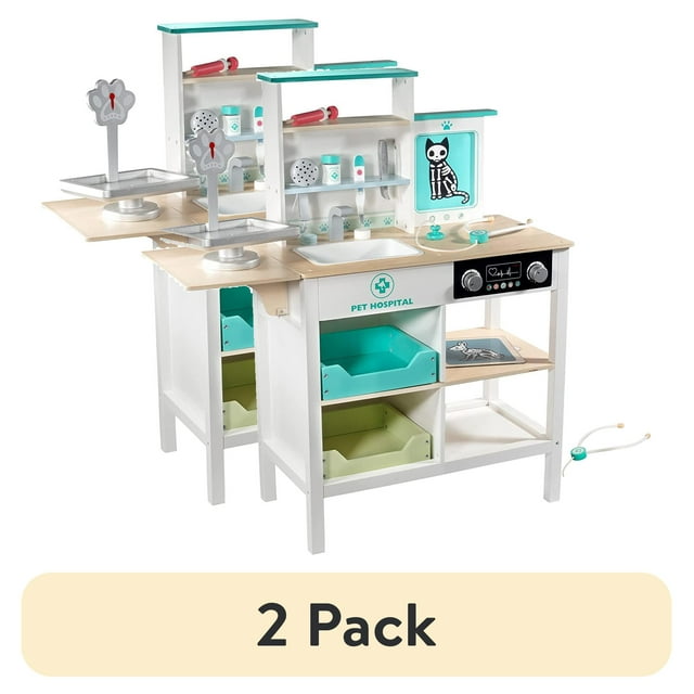 (2 pack) Vet Center Pretend Pet Hospital Playset - Wooden Animal ...