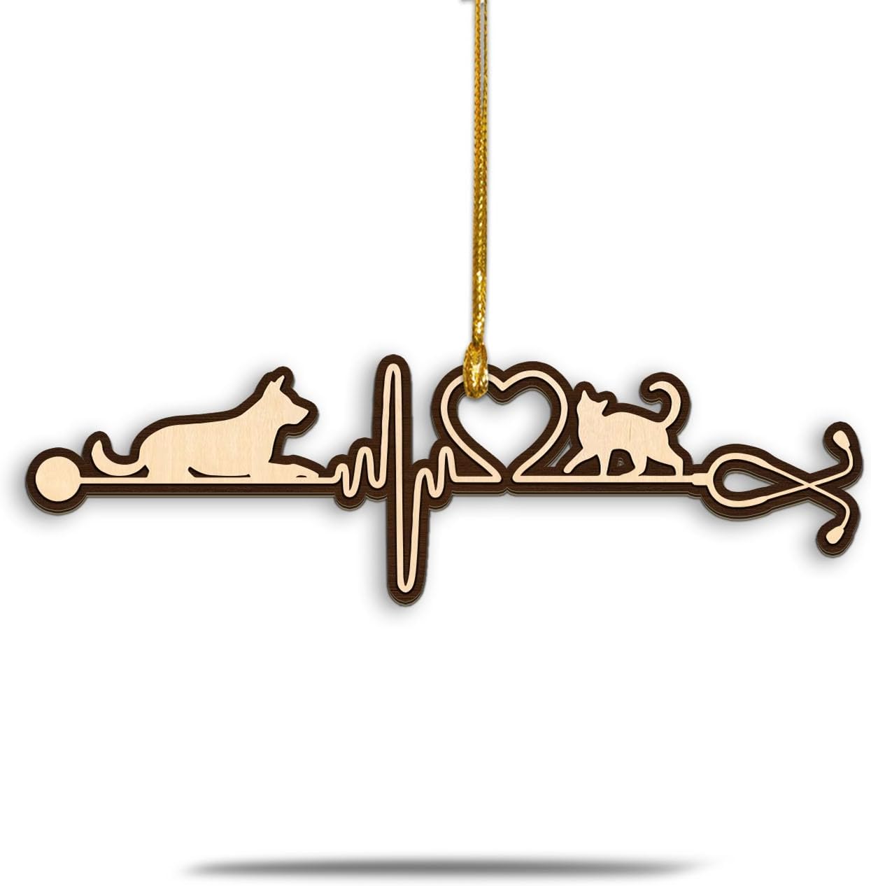 Vet Tech Christmas Ornament, Stethoscope Veterinary Wooden Ornaments ...