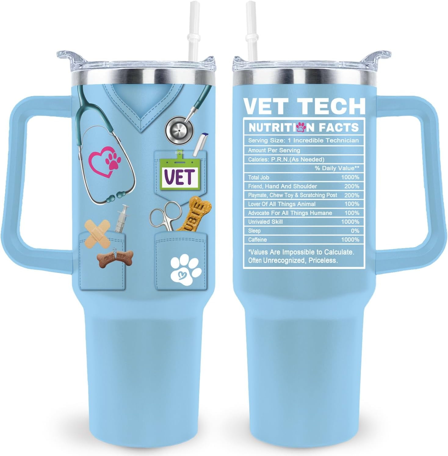 Vet Tech Gifts Vet Tech Tumbler Cup Veterinarian Gift For Men Women 40 ...