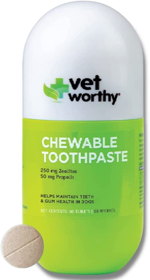 Vet Worthy Chewable Toothpaste - Dog Teeth Cleaning Chews with Propolis ...