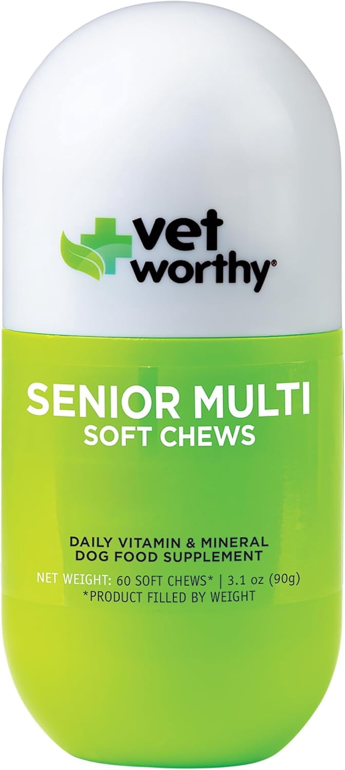 Vet Worthy Senior Multi Soft Chews- Daily Multivitamin for Dogs ...