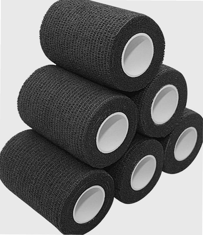 Vet Wrap 3 inch x 6 Pack Black Tape For Skin Bandage Tape Vet Tape ...