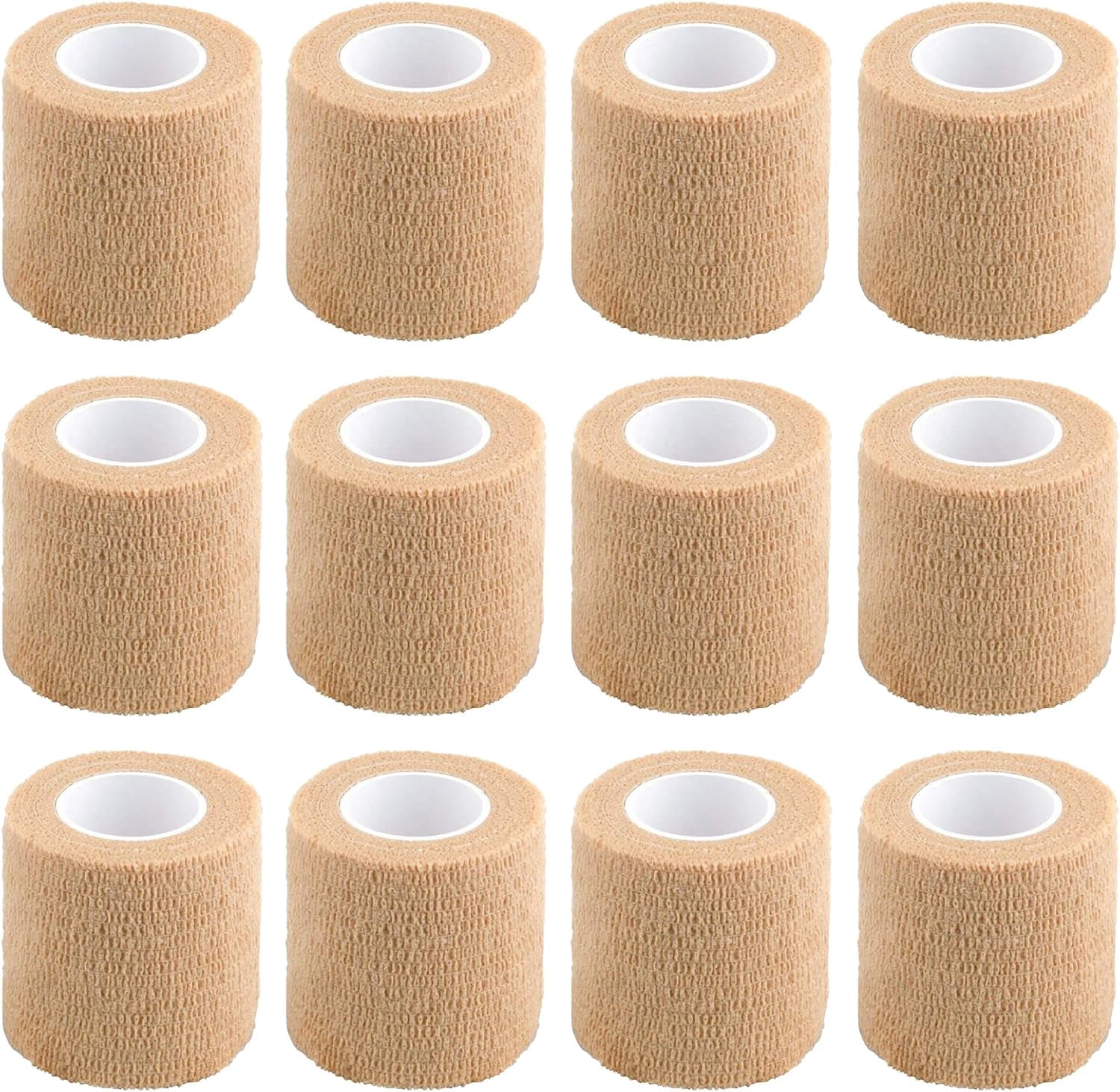 Vet Wrap for Dogs,2 Inches 5 Yards 12 Pack Self Adhering Bandage Wrap ...