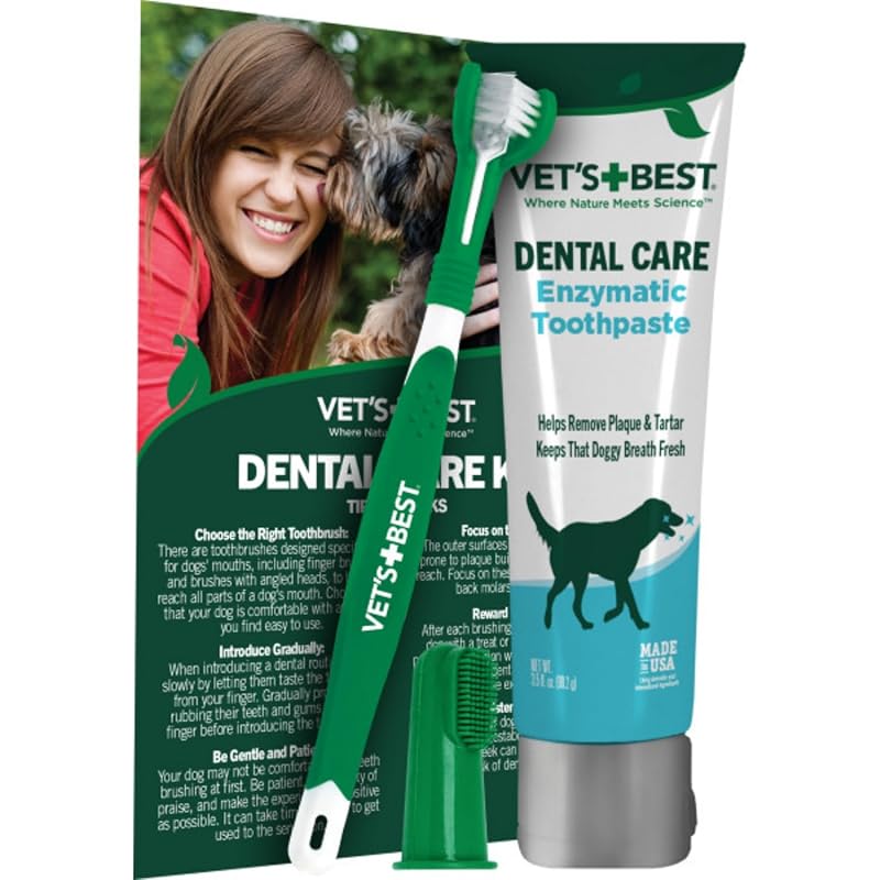 Vet's Best Dog Toothpaste & Dog Toothbrush, Dental Kit, Plaque Remover ...