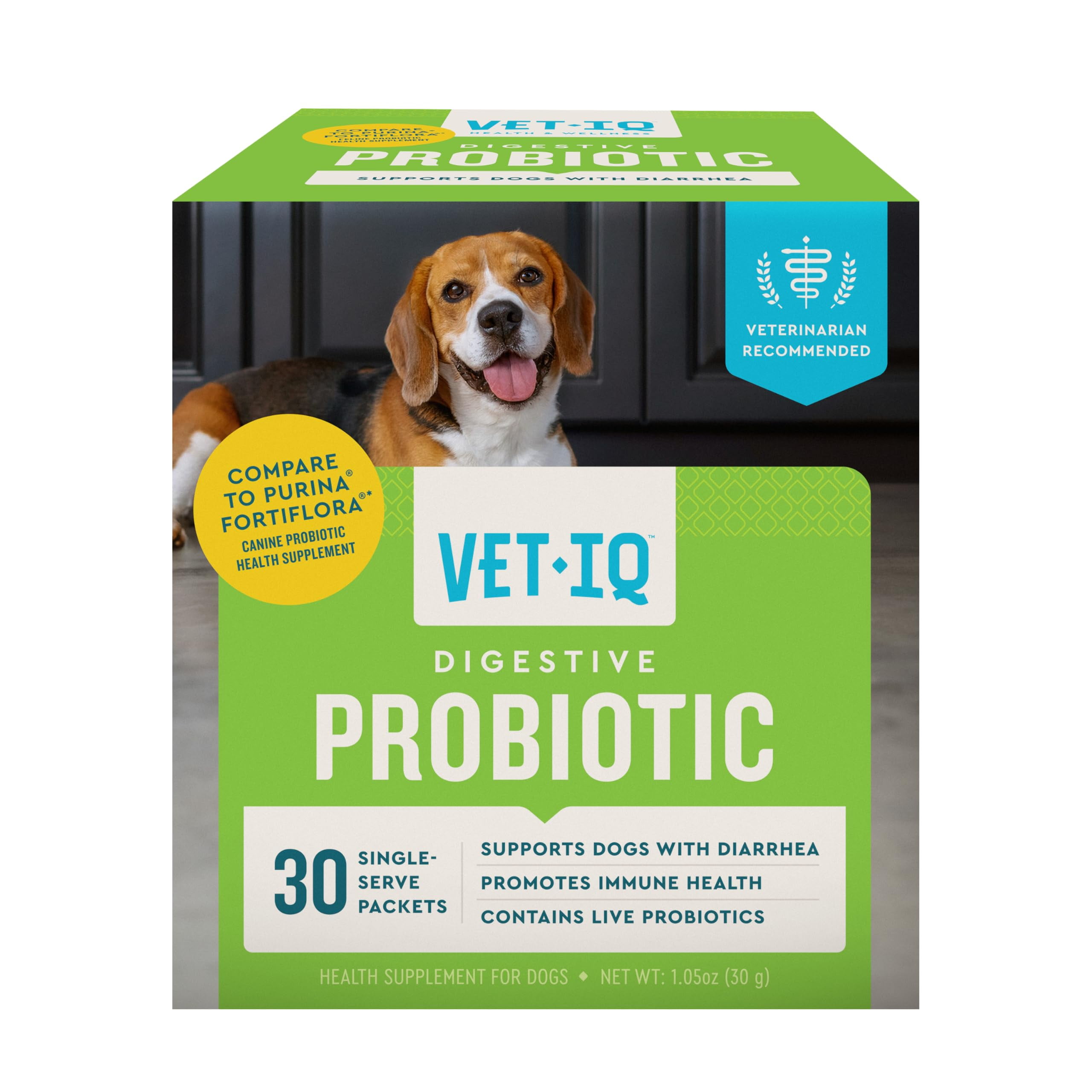 VetIQ Probiotic Powder for Dogs, Compare to Fortiflora Probiotic Powder ...