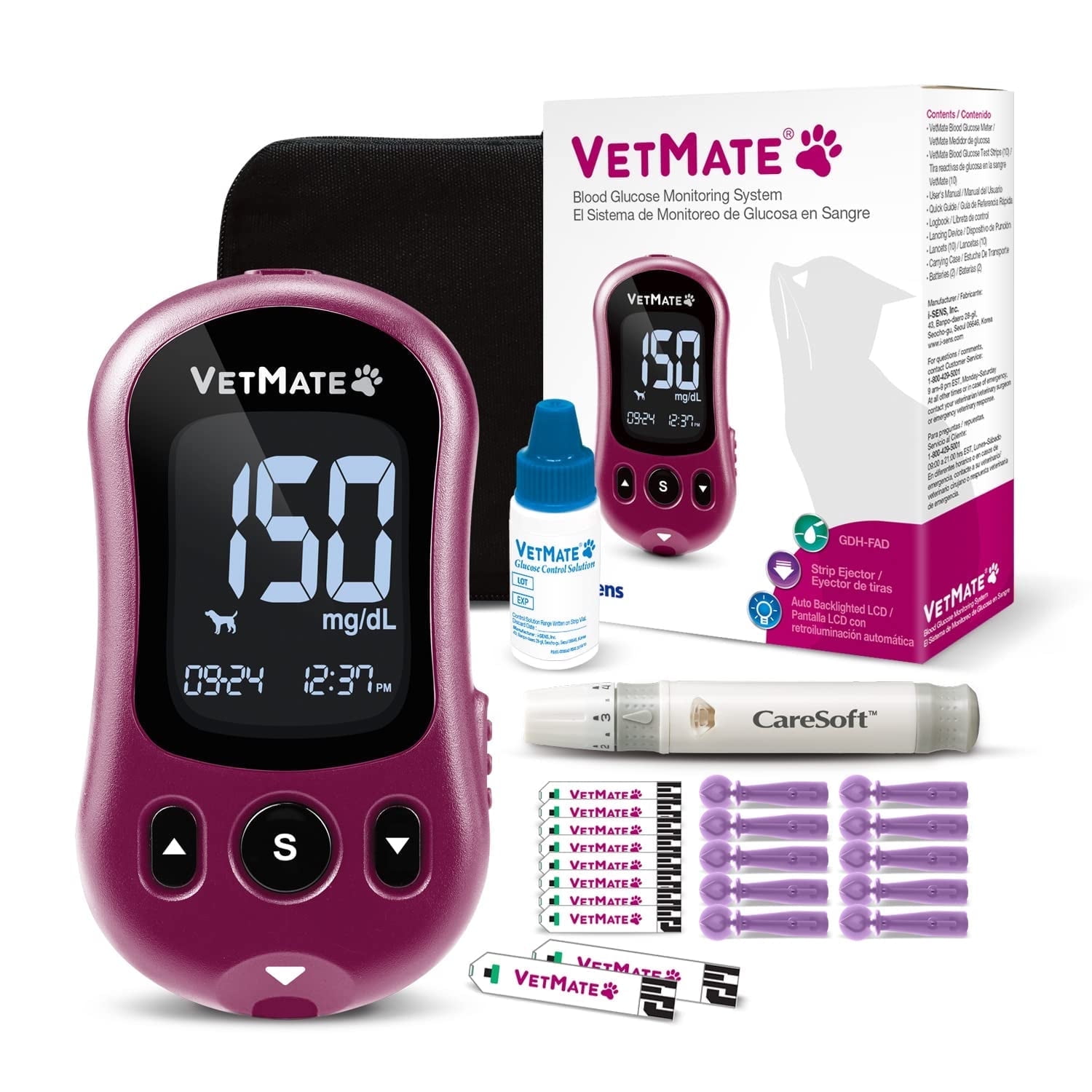 VetMate Dogs/Cats Diabetes Management Starter Kit - Blood Glucose ...