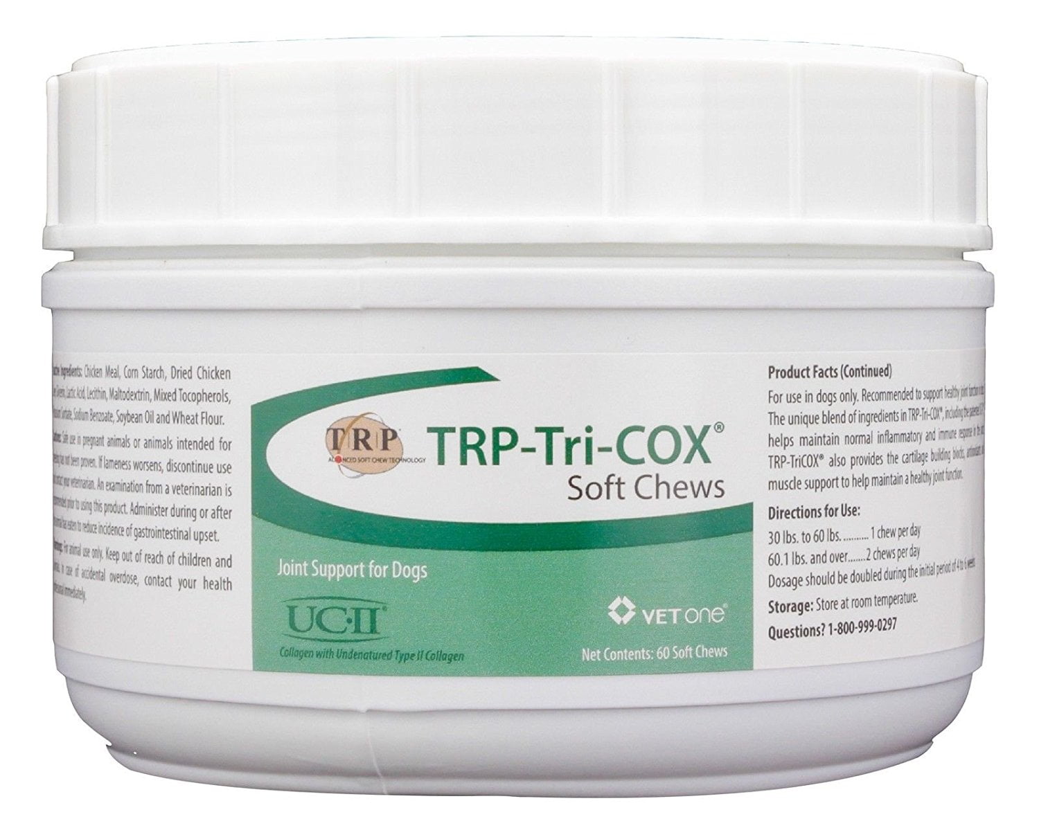 VetOne Tricox TRP Joint Support Supplement for Dogs - 60 Soft Chews ...