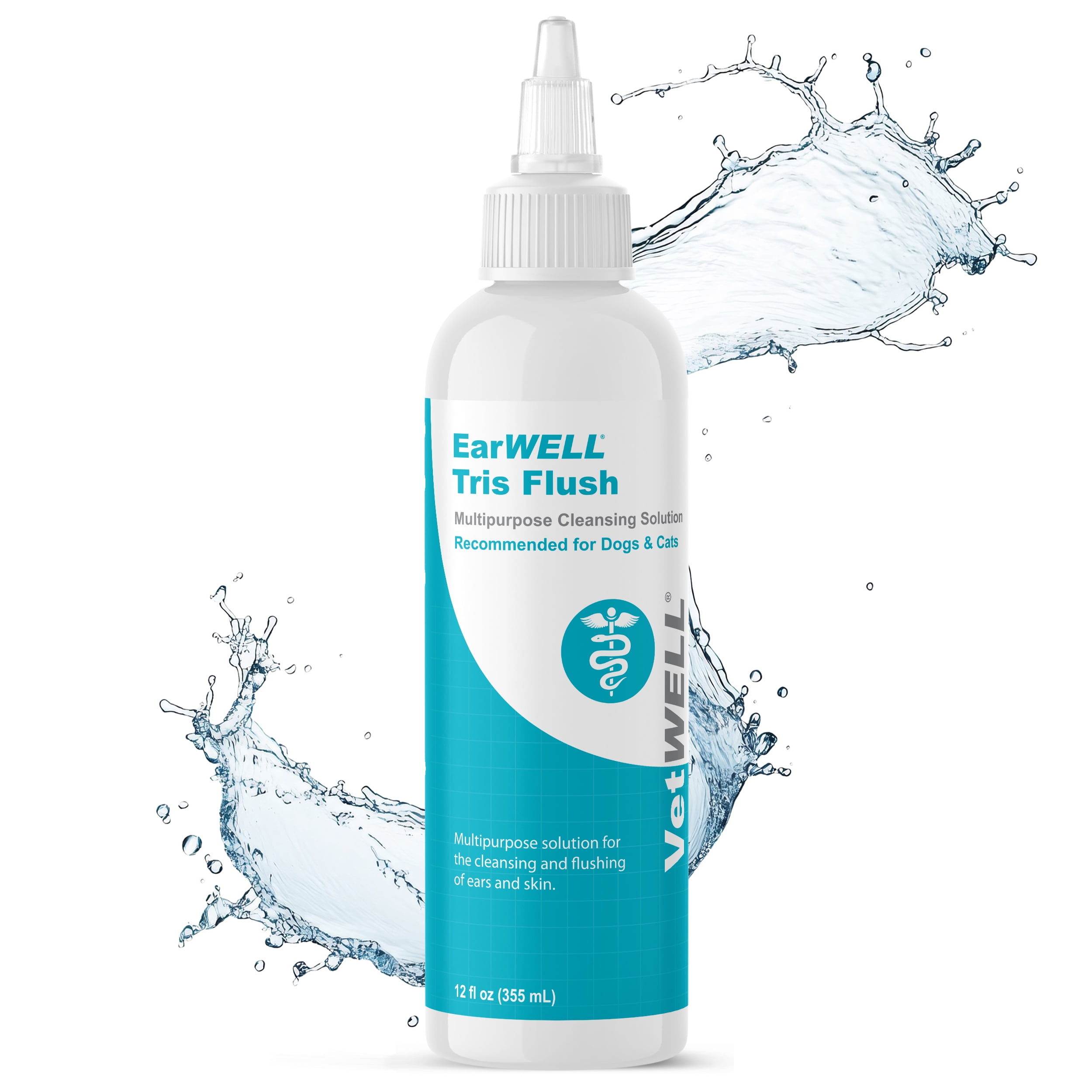 VetWELL Ear Cleaner Solution for Dogs and Cats, Tris Otic Drops, Relieves Infections and Odor ...
