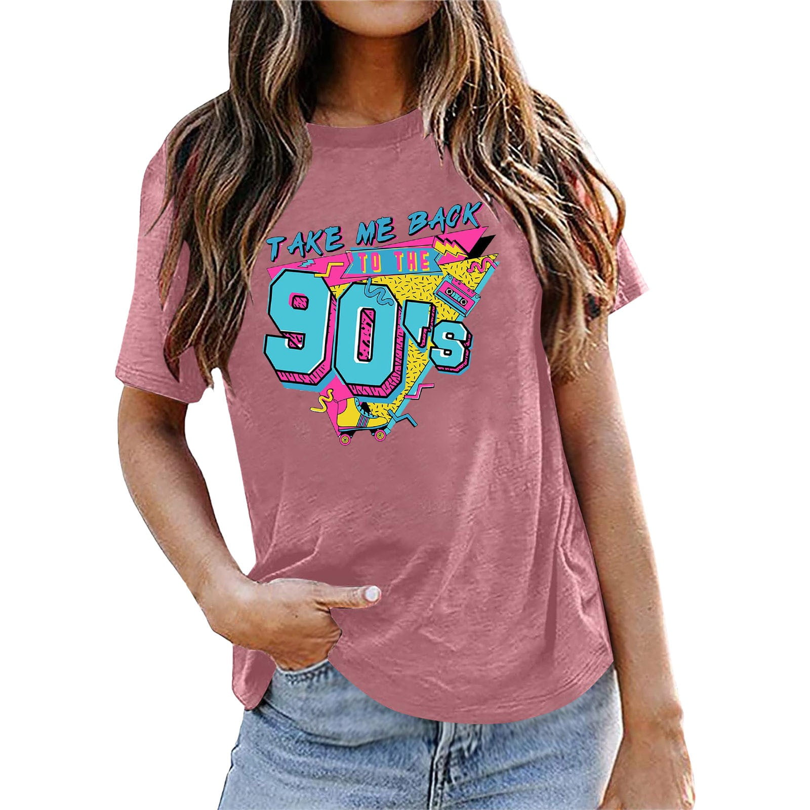 Vetement Femme ete 2025 80s Baby 90s Made Me Shirt Womens Vintage Tie Dye 90s Shirts Casual ...