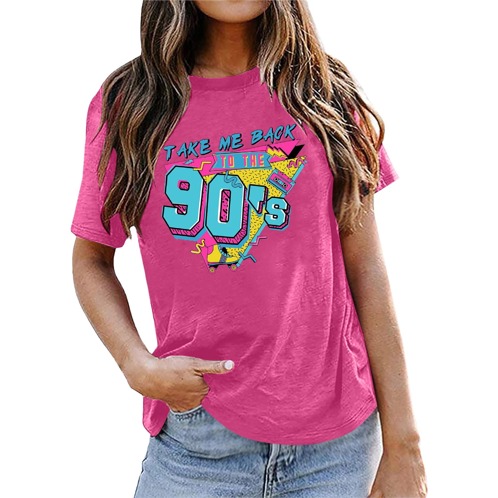 Vetement Femme ete 2025 80s Baby 90s Made Me Shirt Womens Vintage Tie Dye 90s Shirts Casual ...