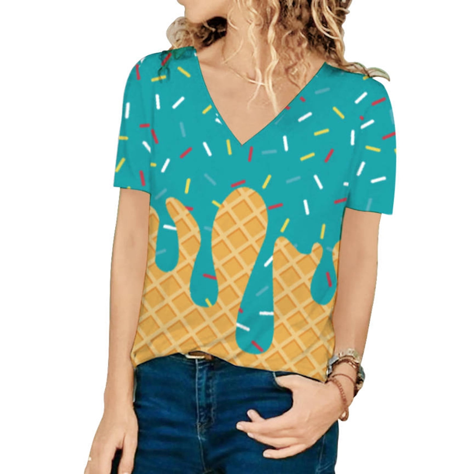 Vetement Femme ete 2025 Casual Women's T Shirts Comfortable V Neck ...