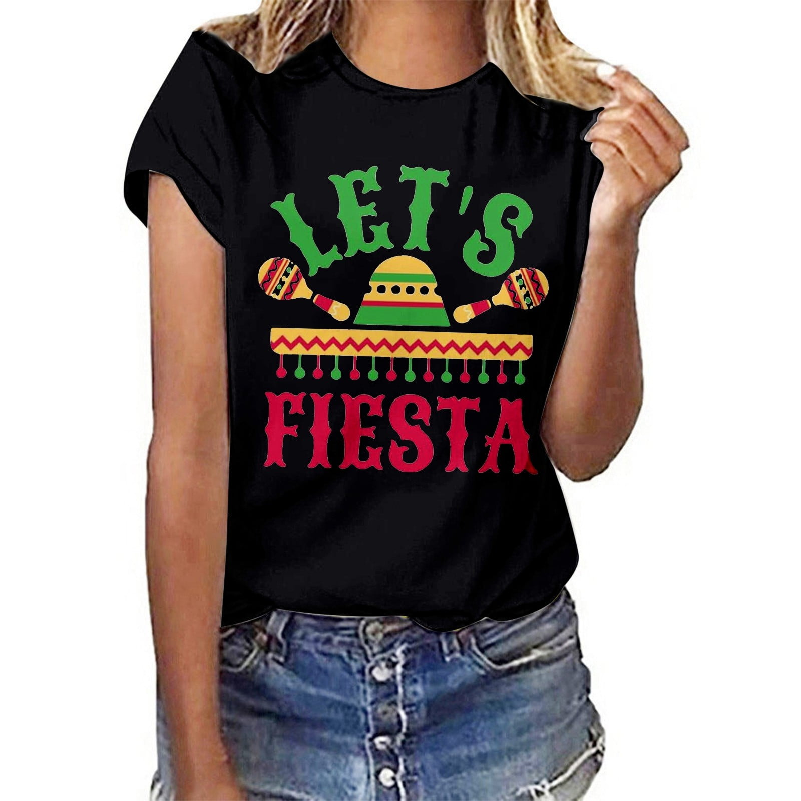 Vetement Femme ete 2025 Floral Print Short Sleeve Crew Neck T Shirt For ...