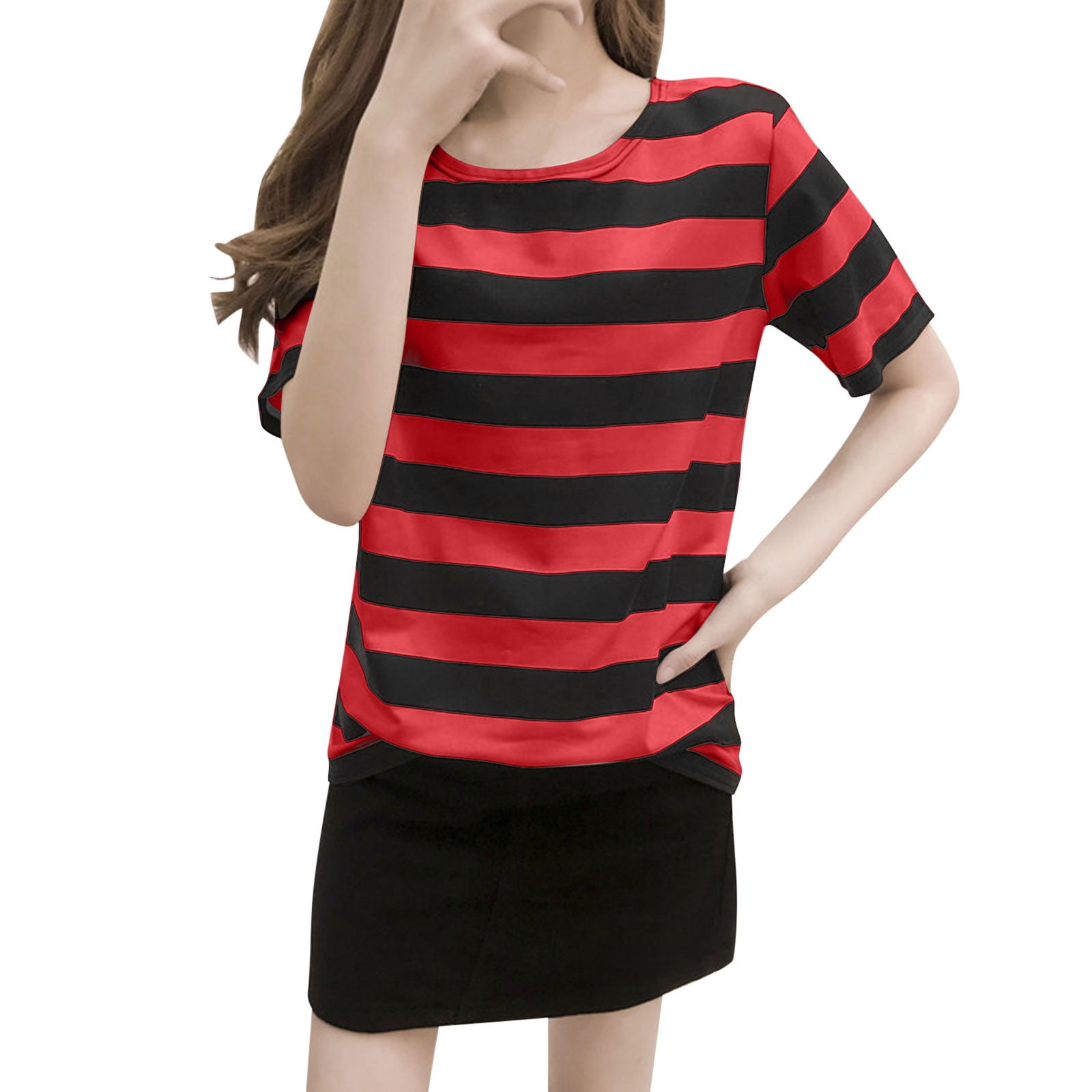 Vetement Femme ete 2025 Striped T Shirt Women's Short Sleeve New Summer ...