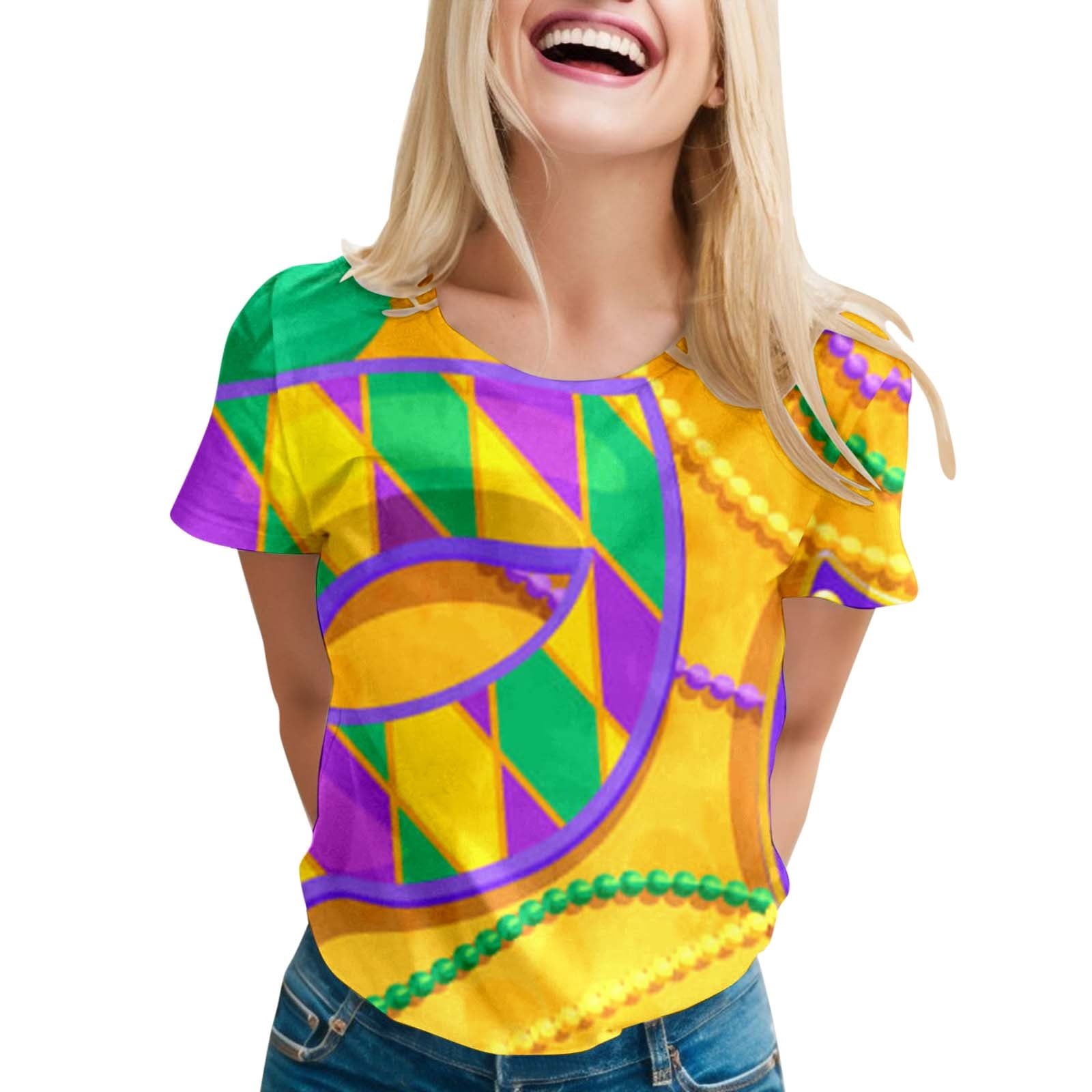 Vetement Femme ete 2025 Women Short Sleeve Round Neck Holiday Mardi All ...