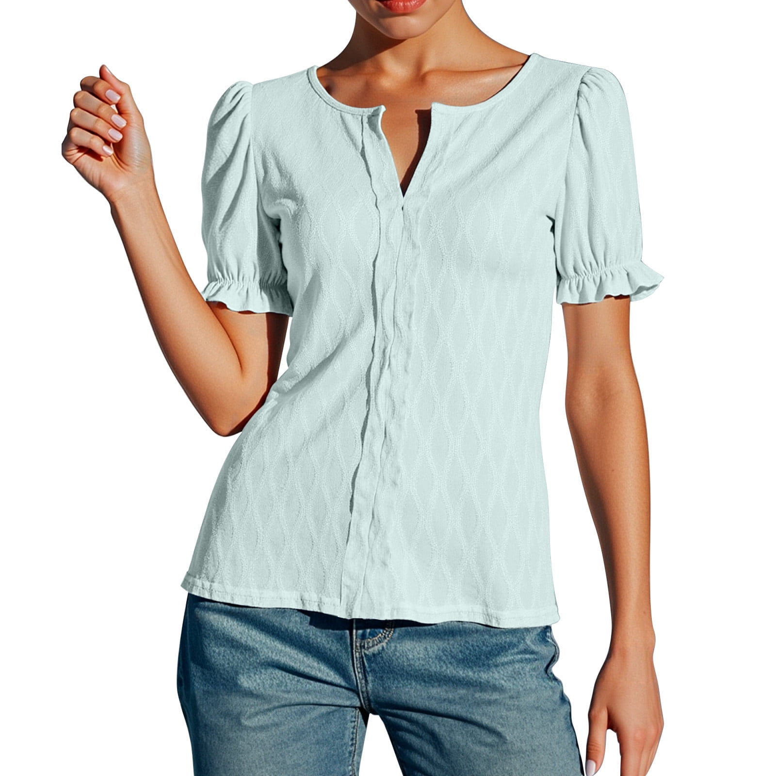 Vetement Femme ete 2025 Women's Casual Loose Fit Short Sleeve T Shirt ...