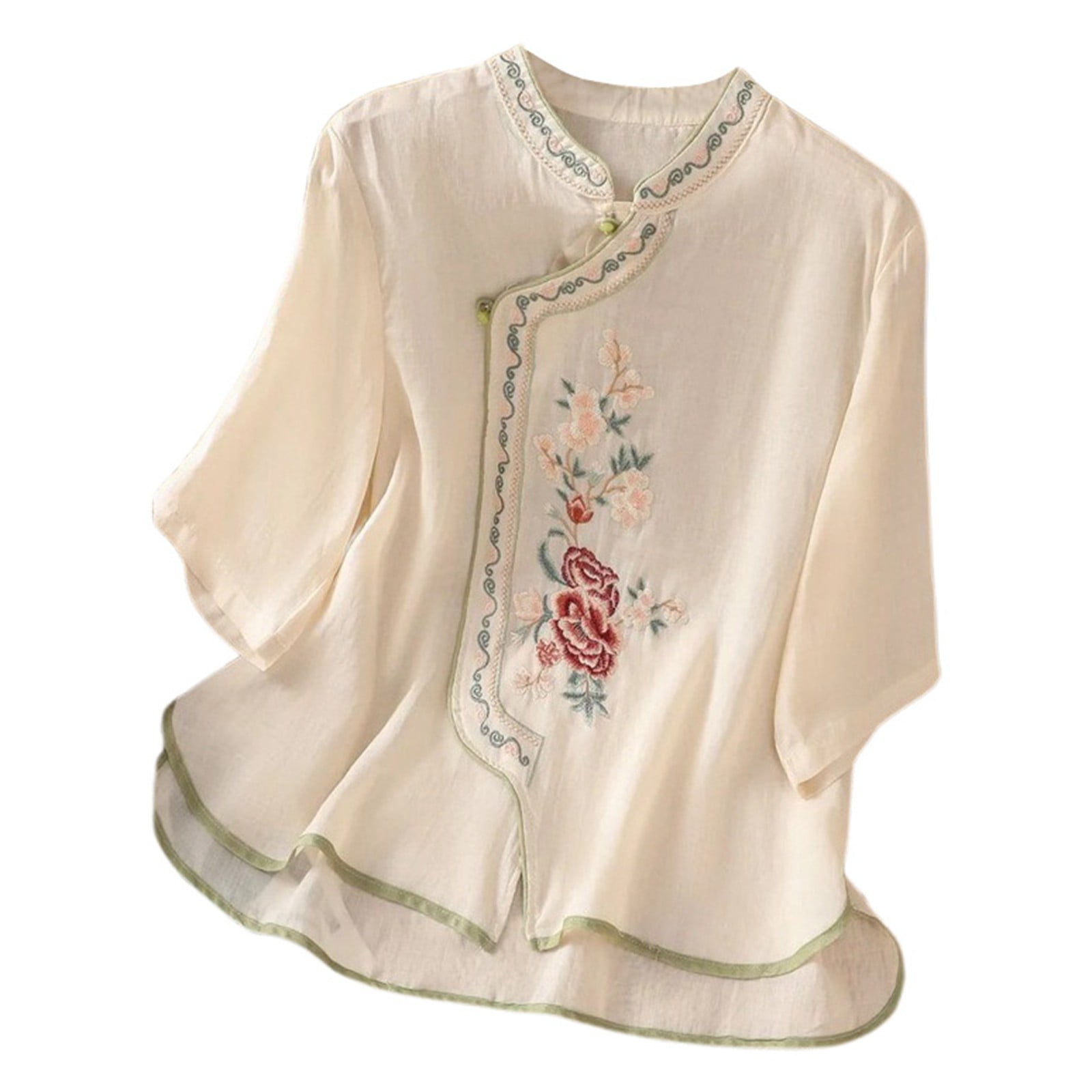 Vetement Femme ete 2025 Women's Summer And Linen Retro Ethnic Style ...