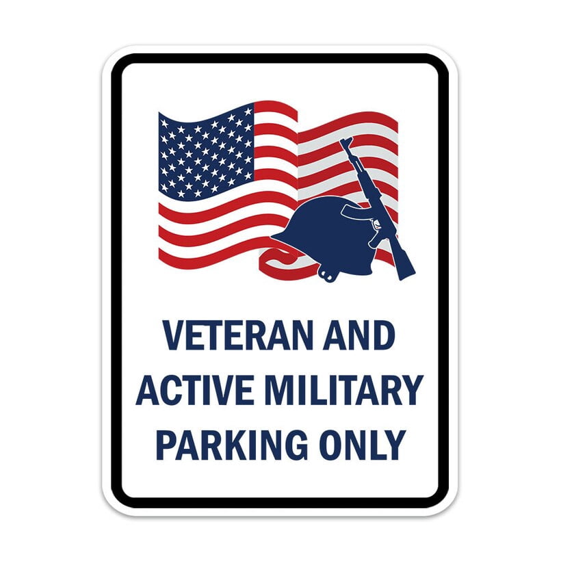 Veteran And Active Military Parking Only Door or Wall Sign Honor ...
