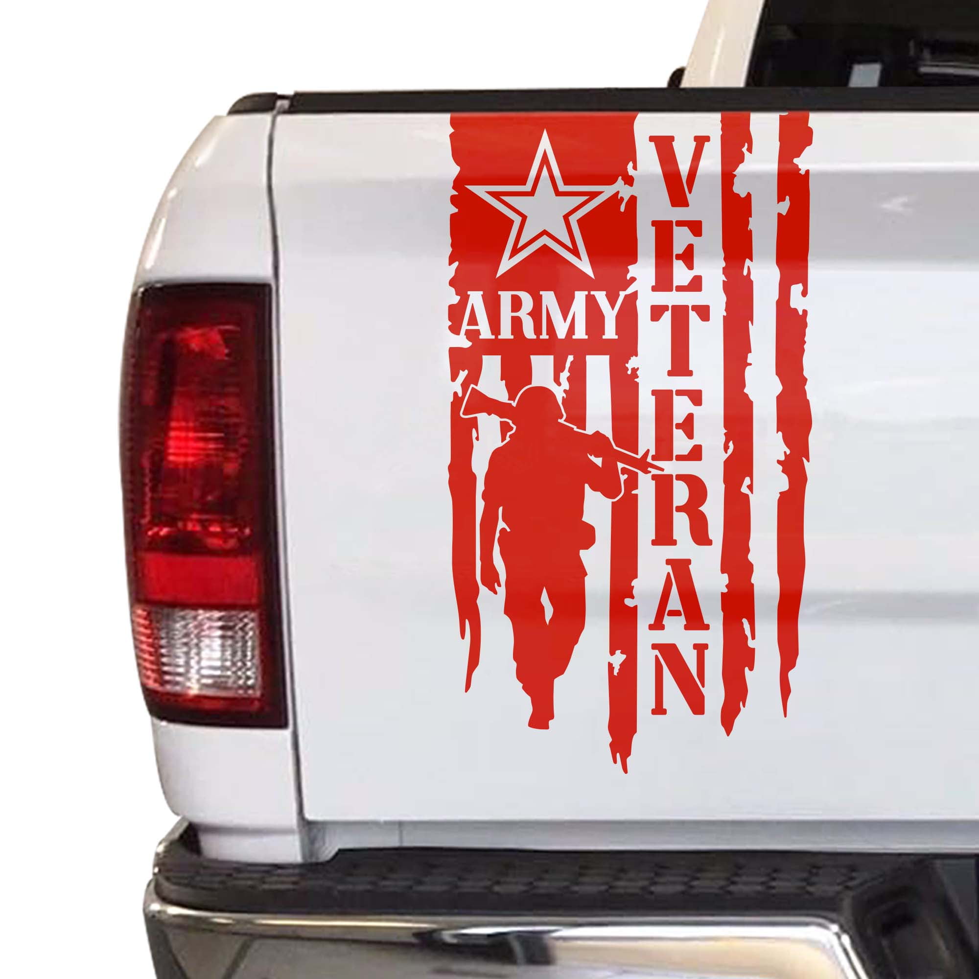 Veteran Army Retired Soldier Distressed American USA US Flag Truck ...