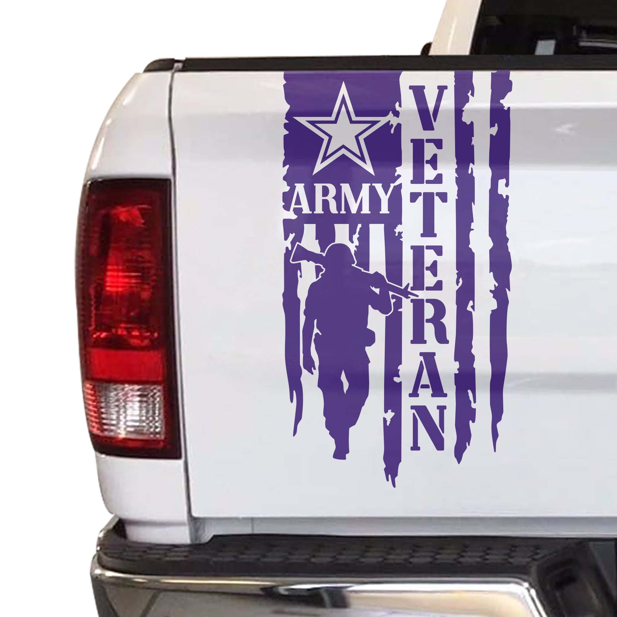 Veteran Army Retired Soldier Distressed American USA US Flag Truck ...