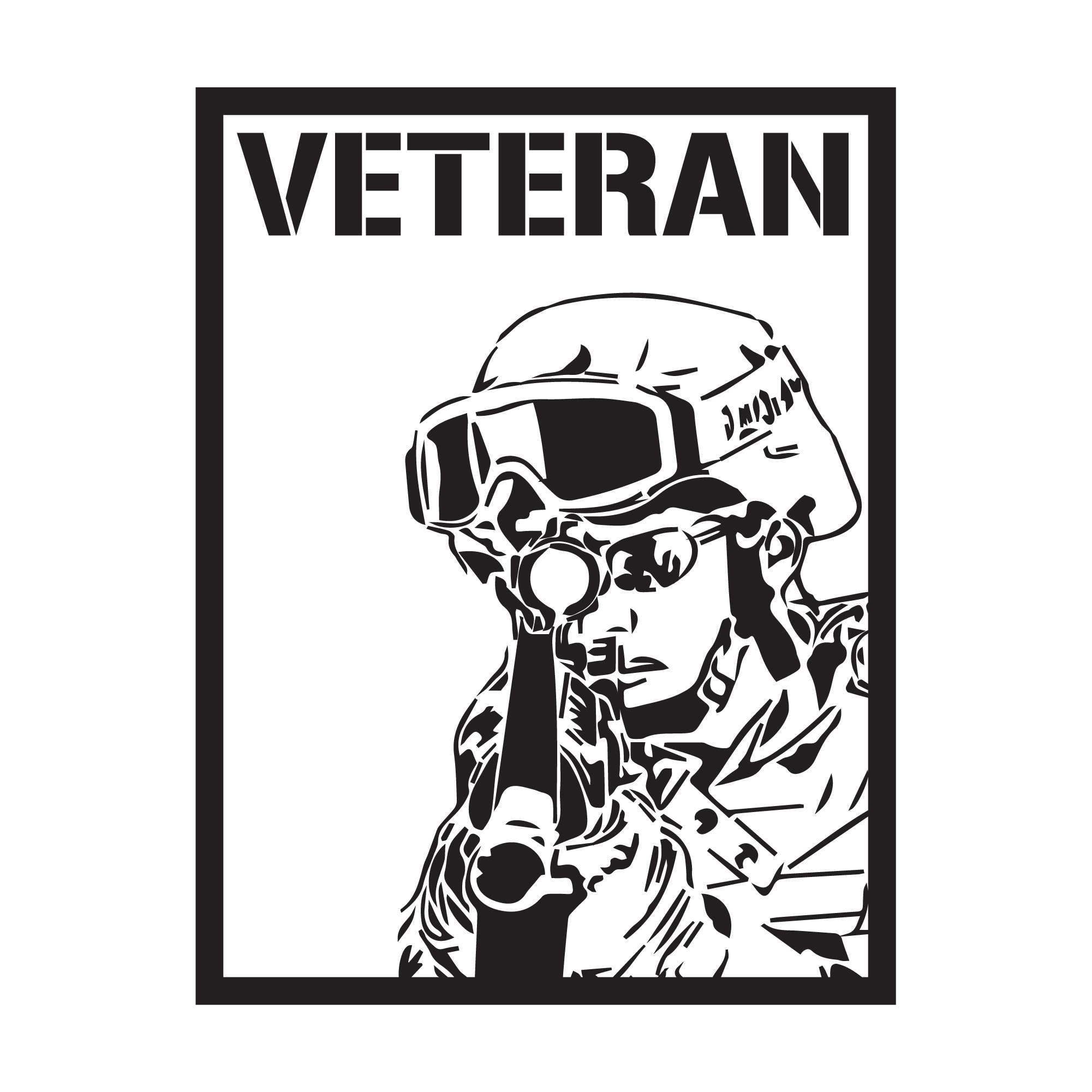 Veteran Army Soldier Silhouette Vinyl Wall Design Wall Art Sticker ...