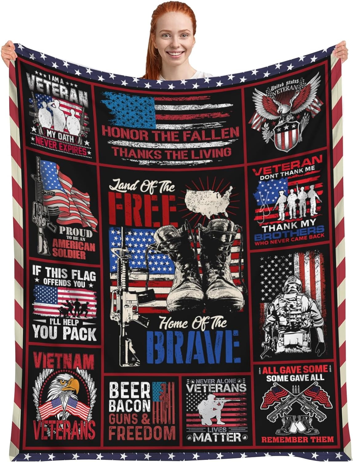 Veteran Blanket Gifts for Men, Vietnam Veteran Gifts, Army Navy ...