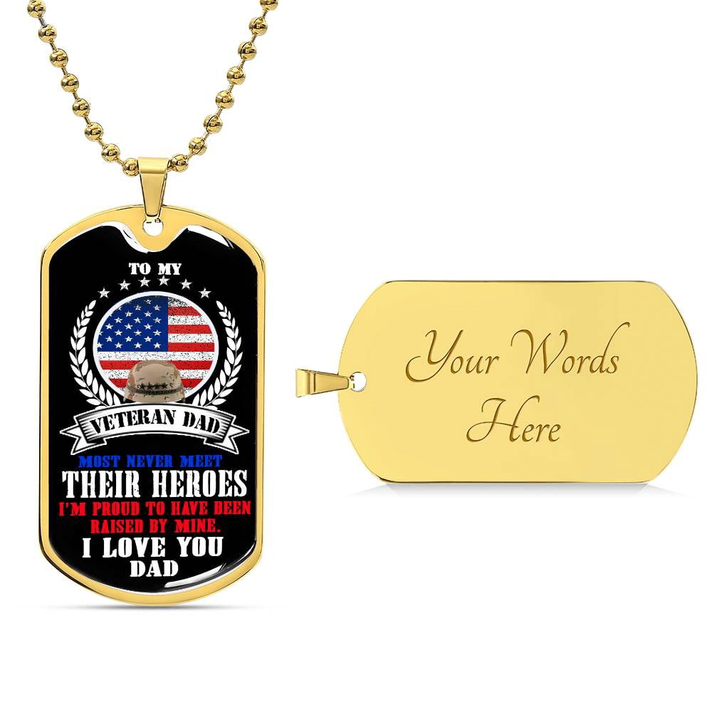 Veteran Dad Gift - Proud Military Family Necklace - Military, Veteran ...