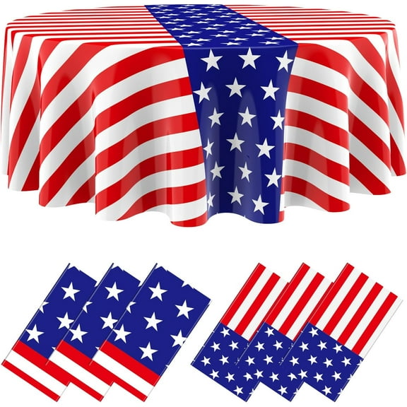 3 Pack 4Th Of July American Flag Tablecloth For Patriotic Party ...