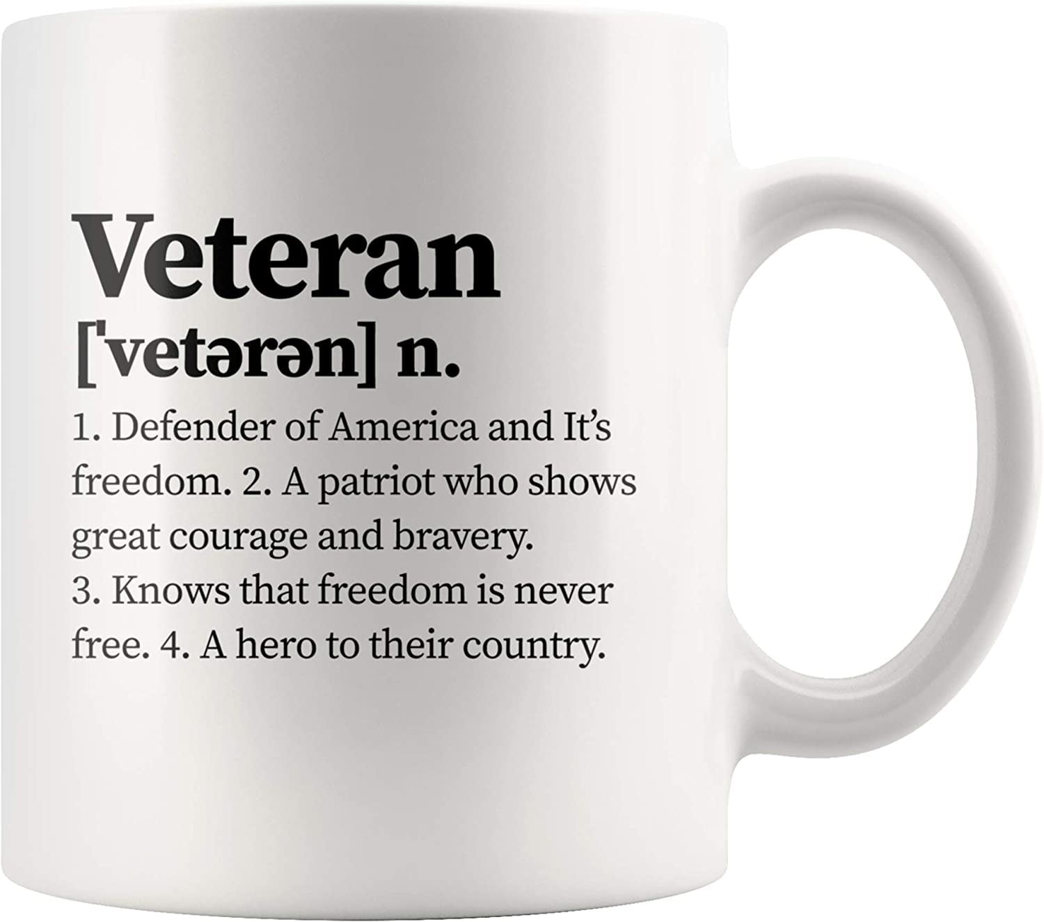 Veteran Definition Patriotic Coffee Mug 11 oz Retired American Military ...