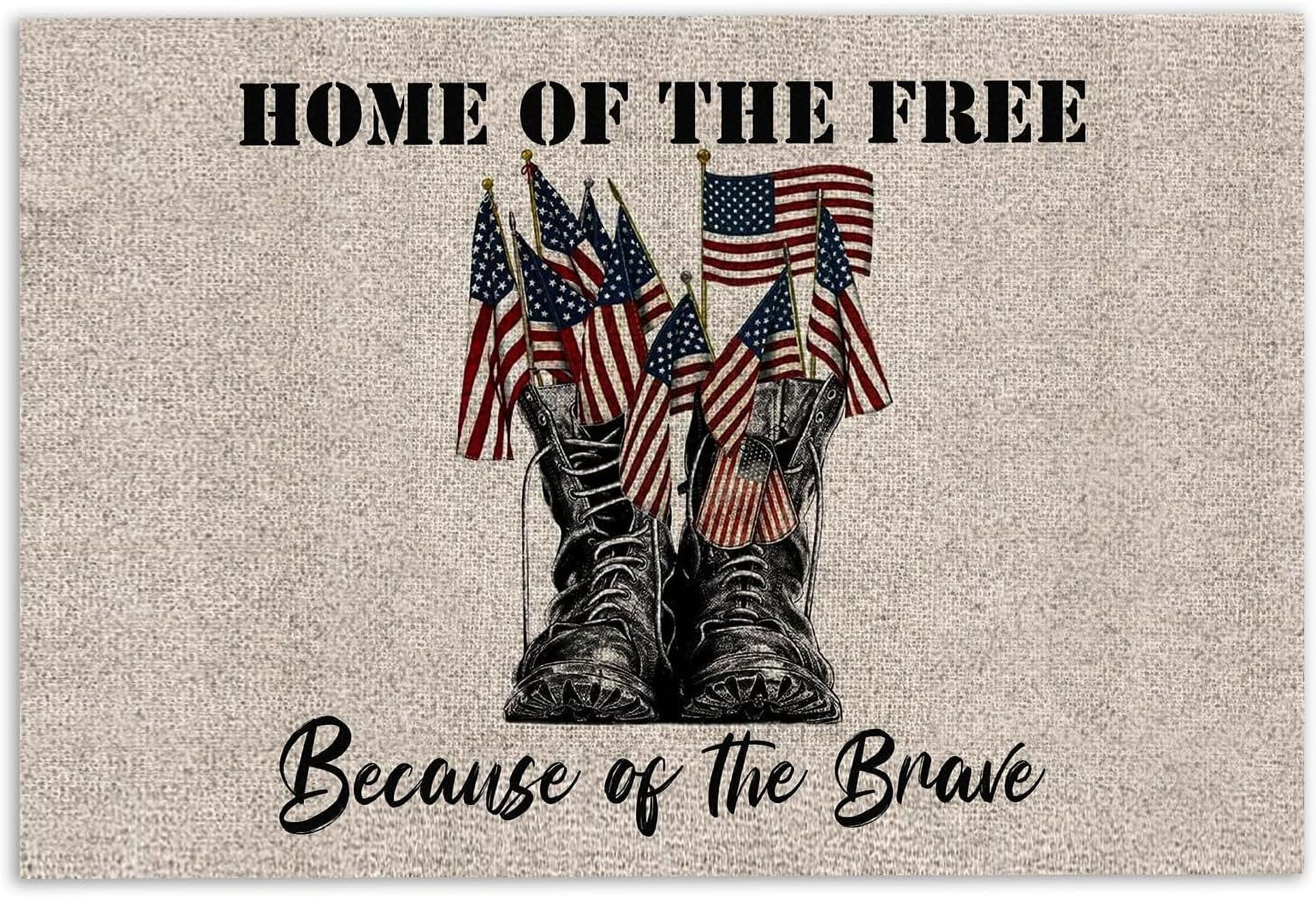 Veteran Door Mat Veteran Patriotic Home of The Free Because of The ...