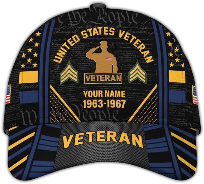 Veteran Hats For Men – Military Veteran Caps, Patriotic Ball Cap, Gift ...