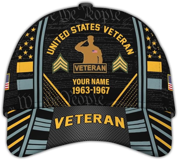 Veteran Hats For Men – Military Veteran Caps, Patriotic Ball Cap, Gift ...