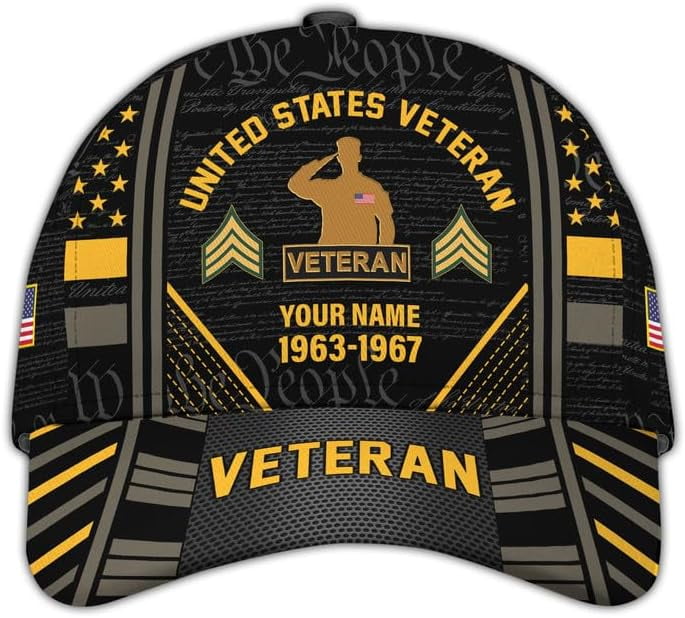 Veteran Hats for Men – Military Veteran Caps, Patriotic Ball Cap, Gift ...