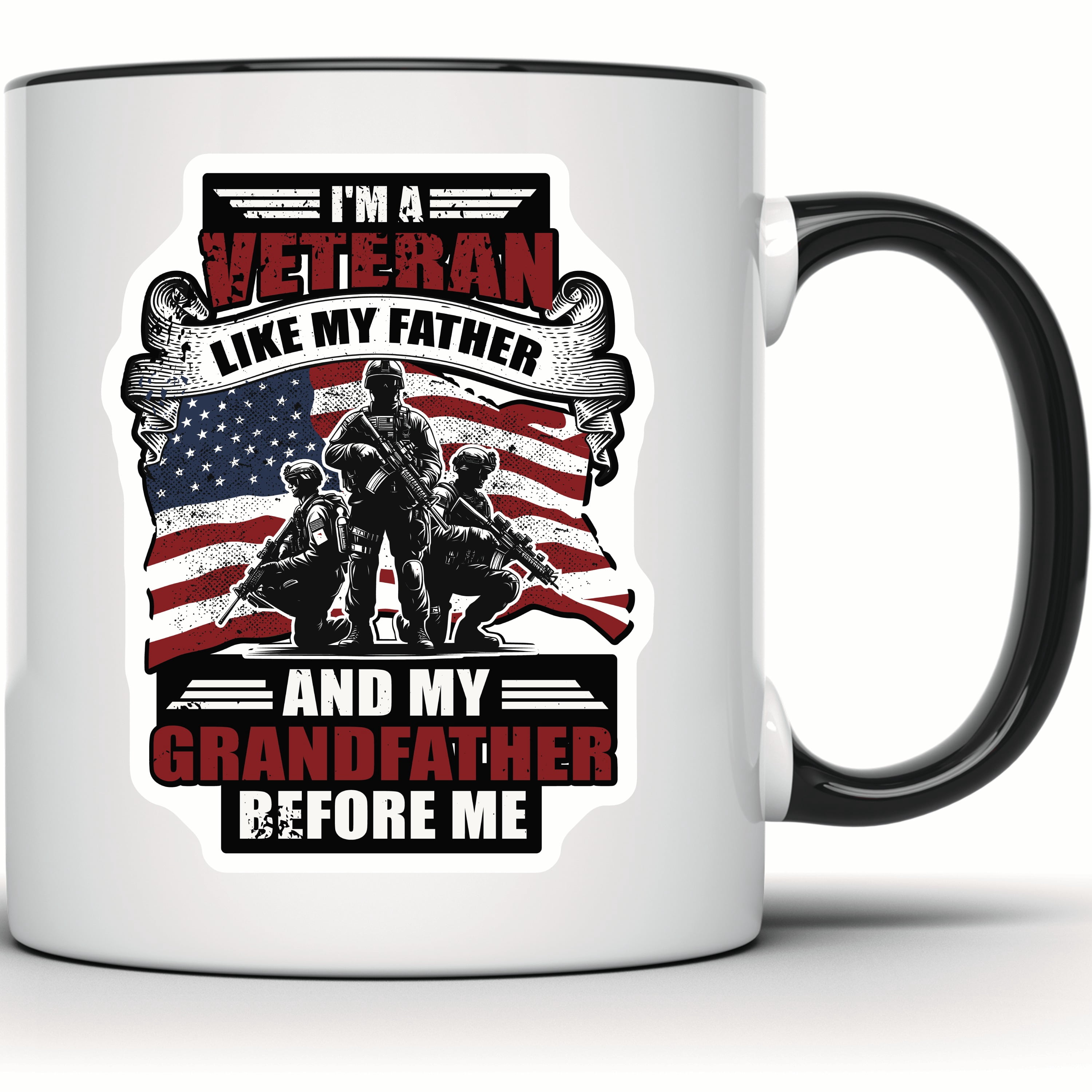 Veteran Like My Father Mug - Patriotic US Flag Gift for Armed Forces ...