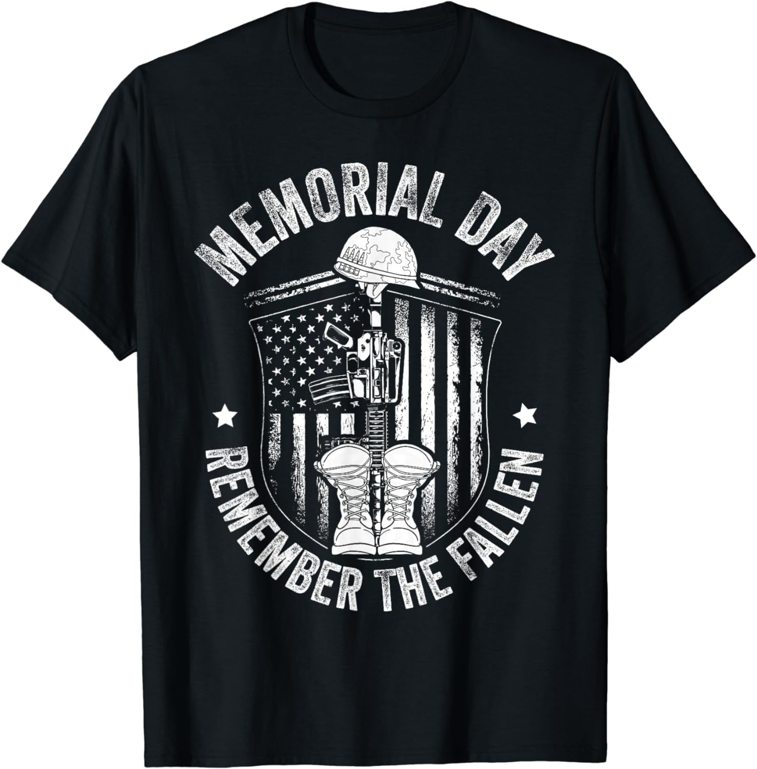 Veteran Memorial Day Remember The Fallen Veterans Day Cotton T-Shirt - Walmart.com