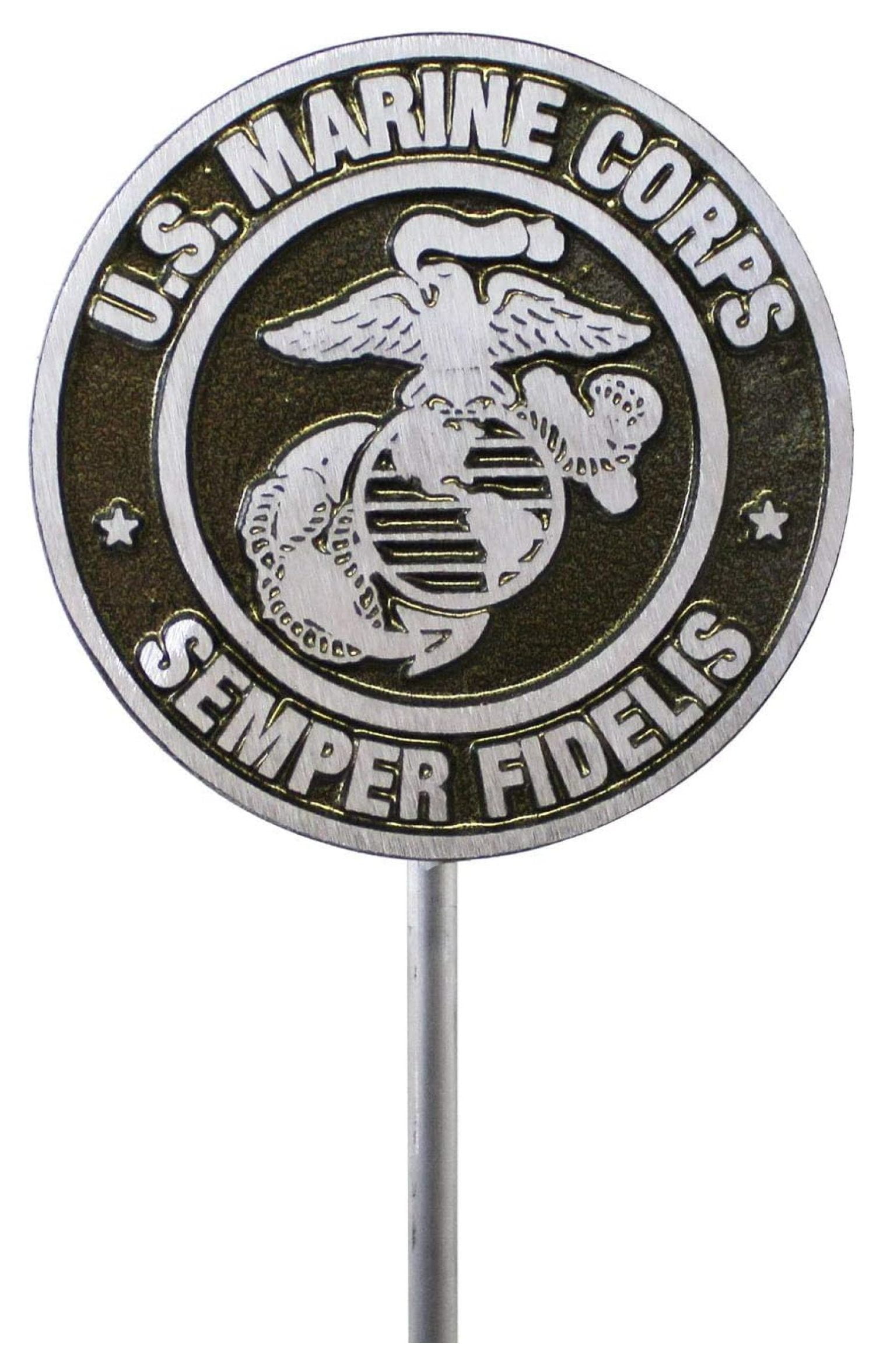 Veteran Military Grave Marker for Marine Corps (Faced Aluminum) (25 in ...