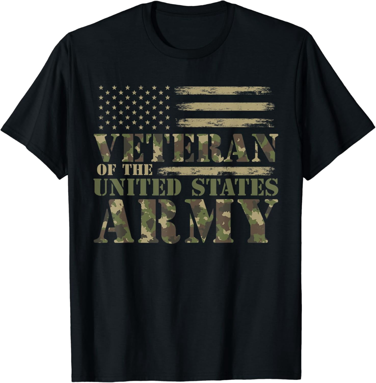 Veteran Of The United States Army Camouflage US Flag Veteran T-Shirt ...