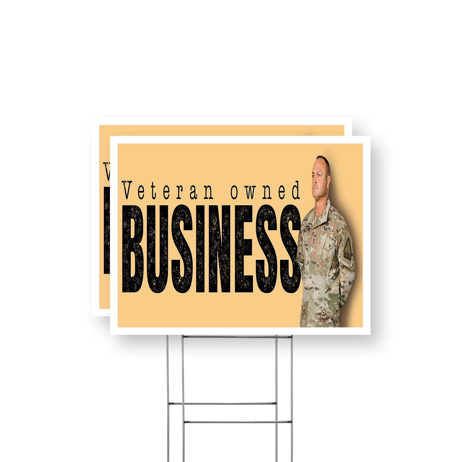 Veteran Owned Business Yard Sign 2 Pack of 12 Inch x 16 Inch Double ...