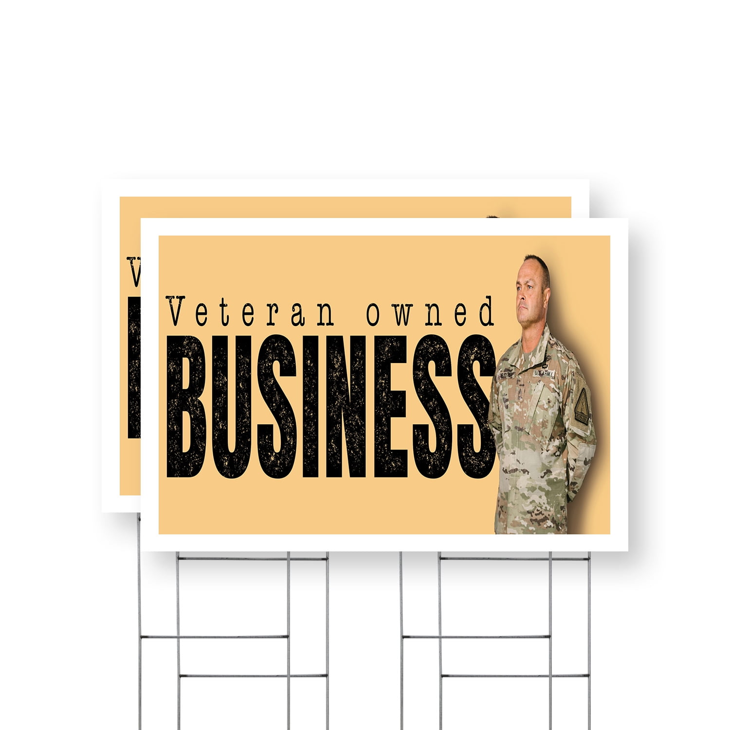 Veteran Owned Business Yard Sign 2 Pack of 24 Inch x 36 Inch Single ...