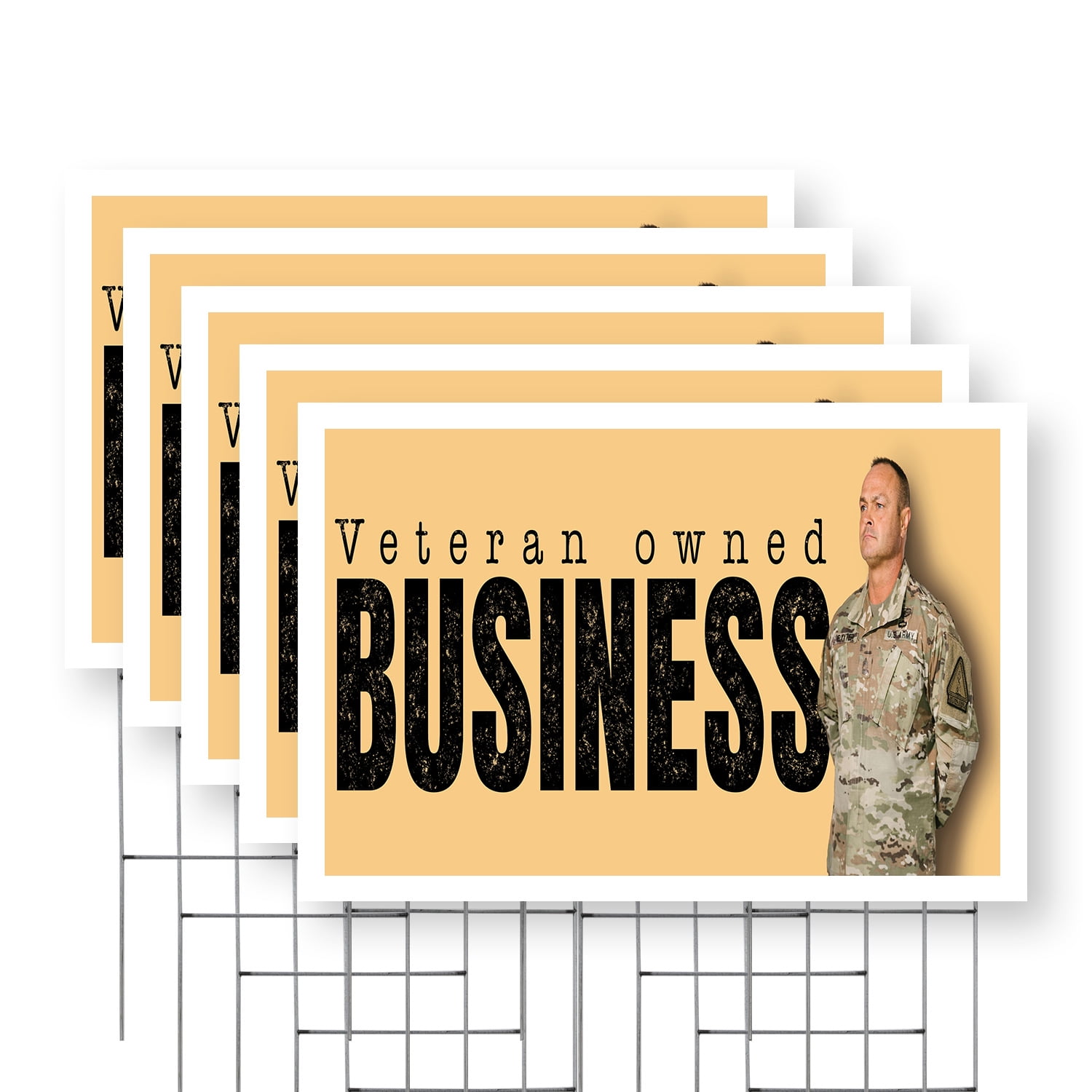 Veteran Owned Business Yard Sign 5 Pack of 24 Inch x 36 Inch Single ...