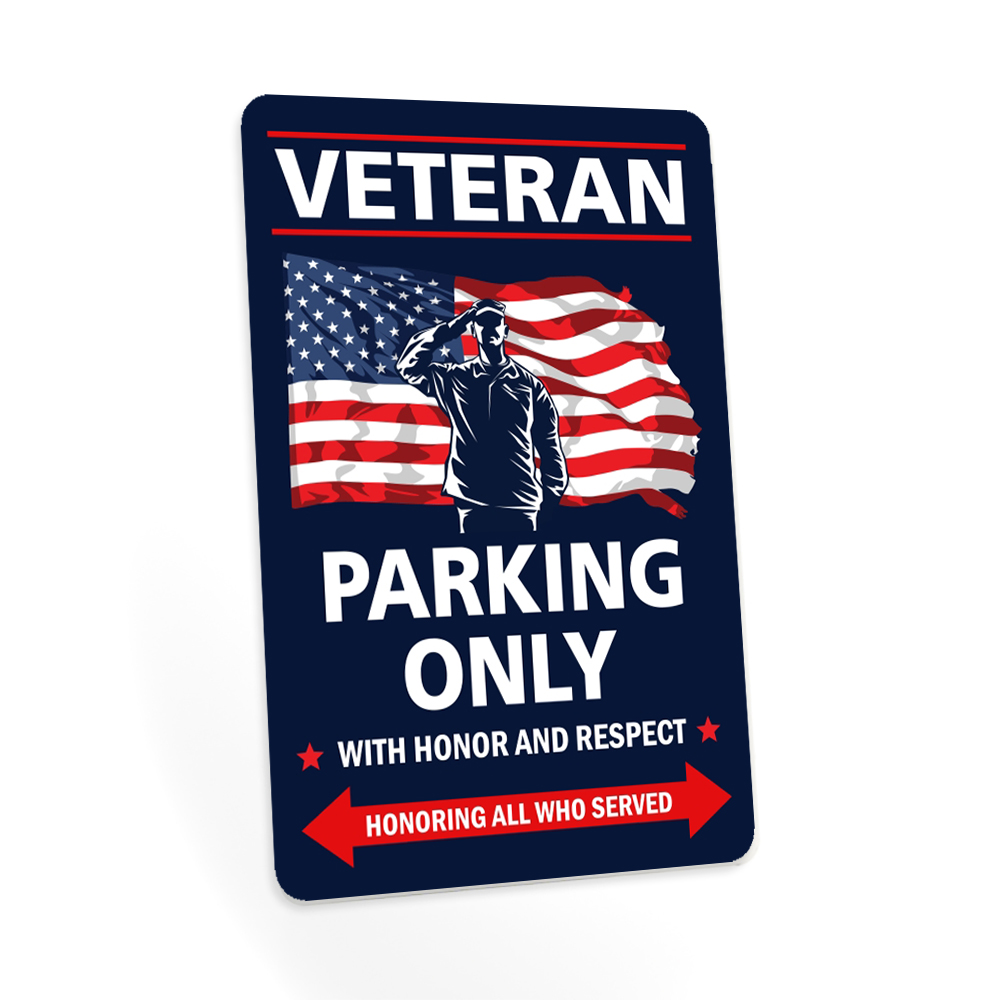 Veteran Parking Only Sign, 12x18, Gifts for Veterans, US Decor, Indoor ...